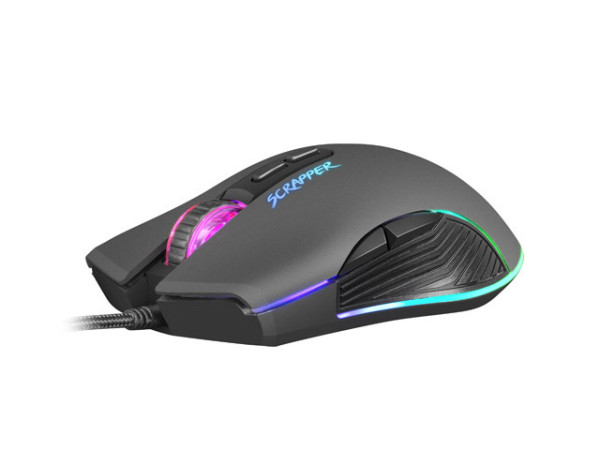 FURY SCRAPPER, Gaming Optical Mouse 500-6400 DPI, RGB LED, 7 Buttons, USB, Black, Cable 1,6 m ( NFU-1699 )
