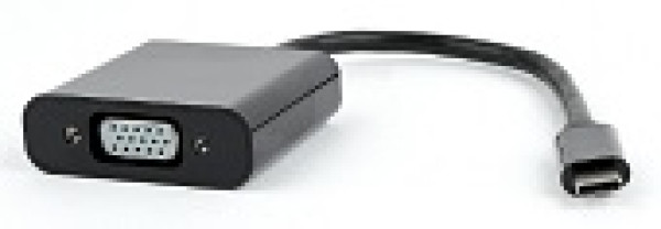 VIDEO Adapter USB-C to VGA HD15, M/F, Cable, Black, Blister ( AB-CM-VGAF-01 )