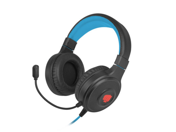 FURY WARHAWK, Gaming Headset with Volume Control, 3.5mm Stereo, LED Backlit (USB), Black/Blue ( NFU-1585 )
