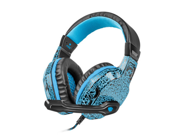 FURY HELLCAT, Gaming Headset with Volume Control, 3.5mm Stereo, LED Backlit (USB), Black/Blue ( NFU-0863 )