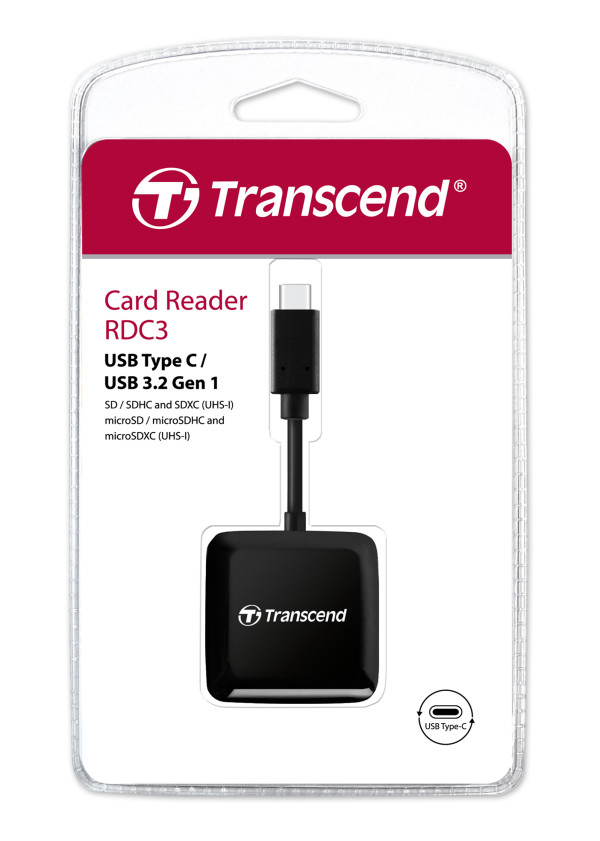 SD/microSD Card Reader, USB 3.2 Gen 1, Black, Type C ( TS-RDC3 )