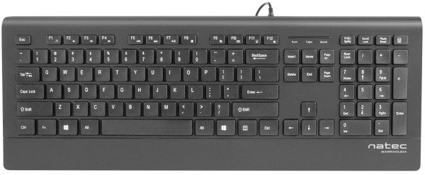 BARRACUDA, Slim Multimedia Keyboard US, USB, Black ( NKL-0876 )