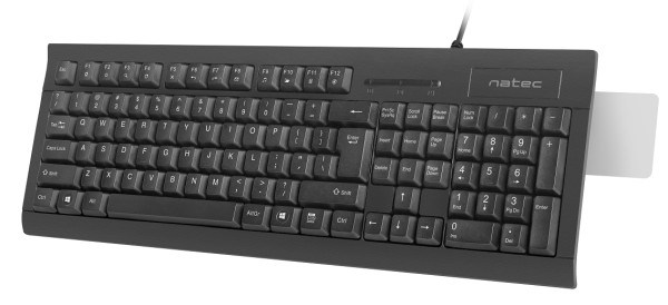 MORAY, Multimedia Keyboard US, Smart ID Card Reader, Spill Proof, USB, Black ( NKL-1055 )