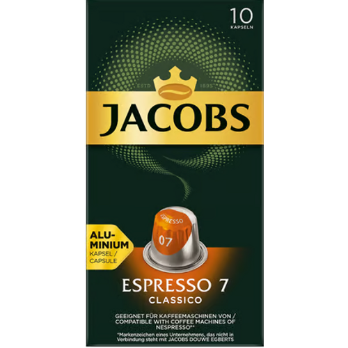 Jacobs kapsule Nespresso kompatibilne Espresso Classico 7, 10kom