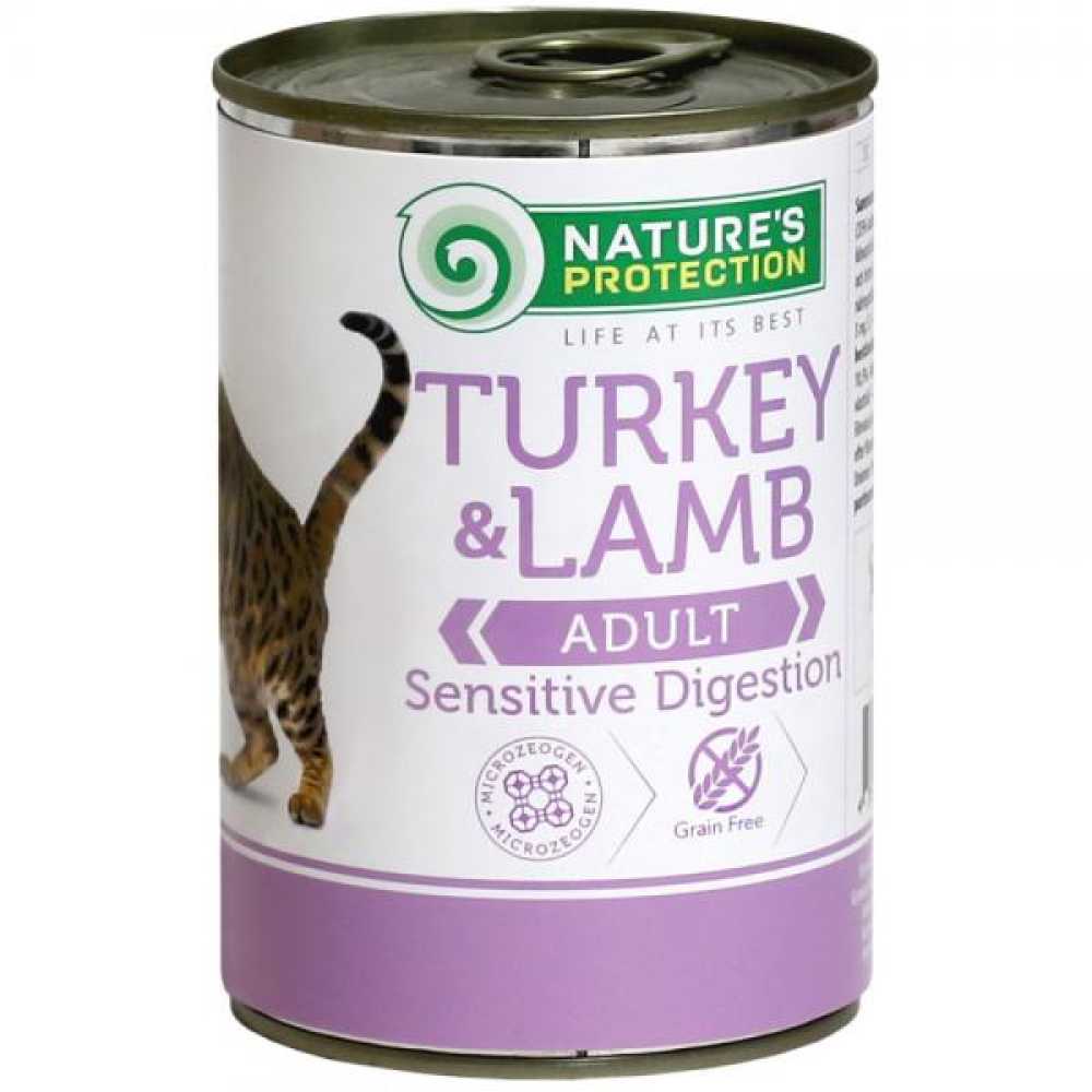 Nature's Protection konzerva za mačke - Sensitive digestion Turkey&Lamb 400g