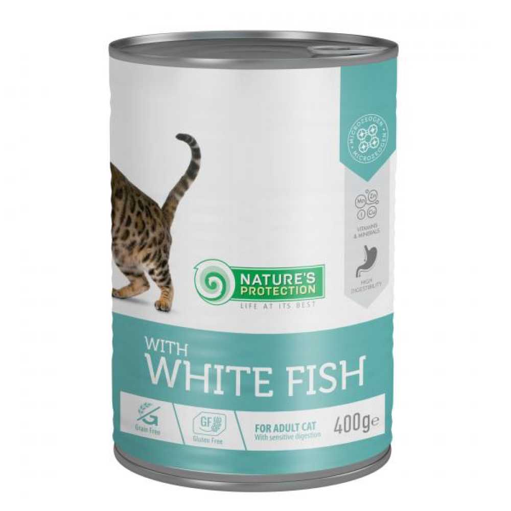 Nature's Protection konzerva za mačke - Sensitive Digestion White Fish 400g