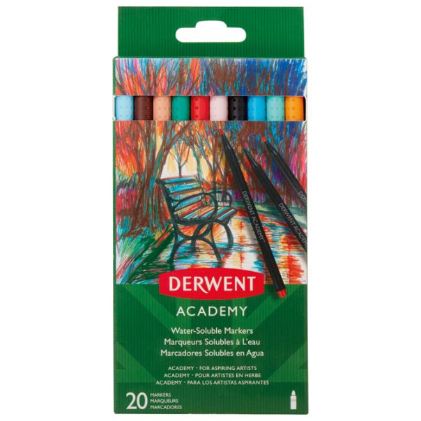 DERWENT Flomaster 20 boja karton Academy Derwent 98202 blister