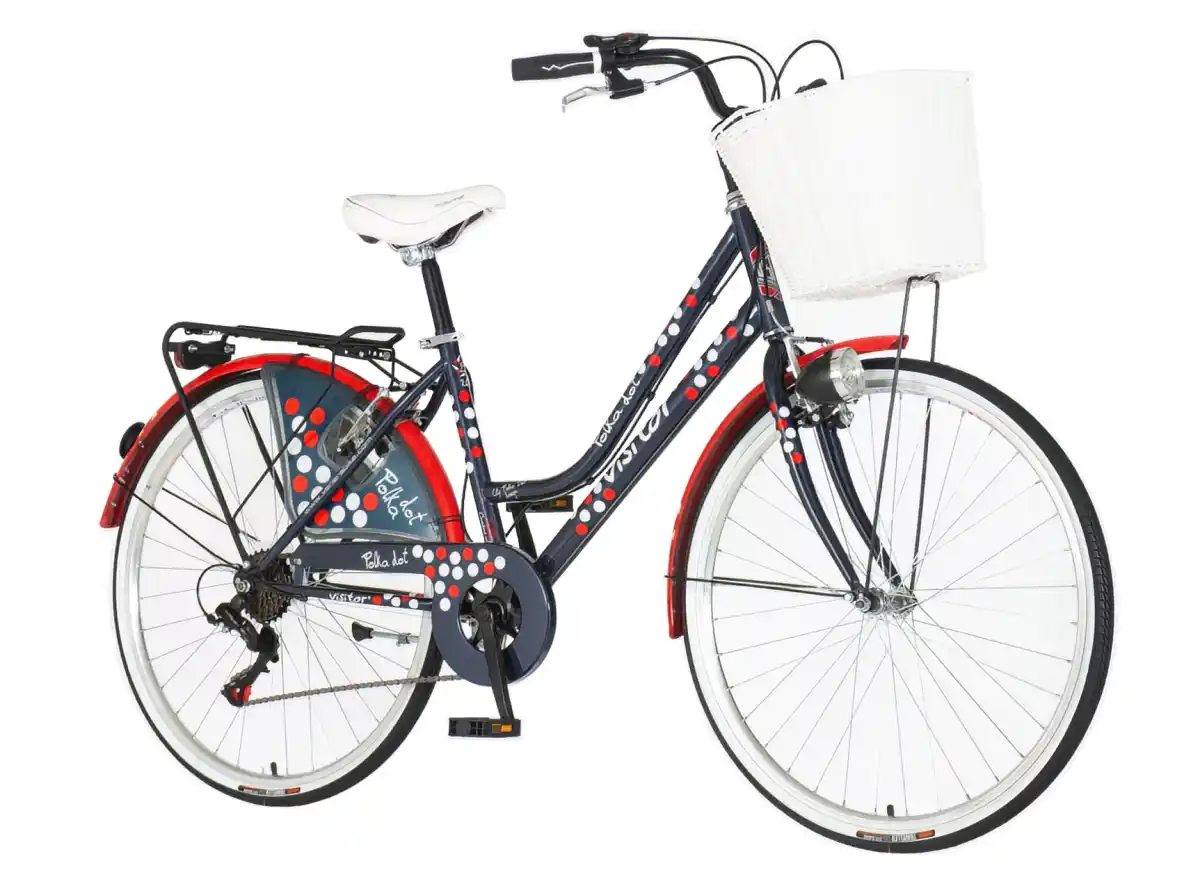 Bicikla Visitor polka dot fashion Fam263S6/plavo crvena/ram 17/Točak 26.3/Brzine 6/kočnice V brake