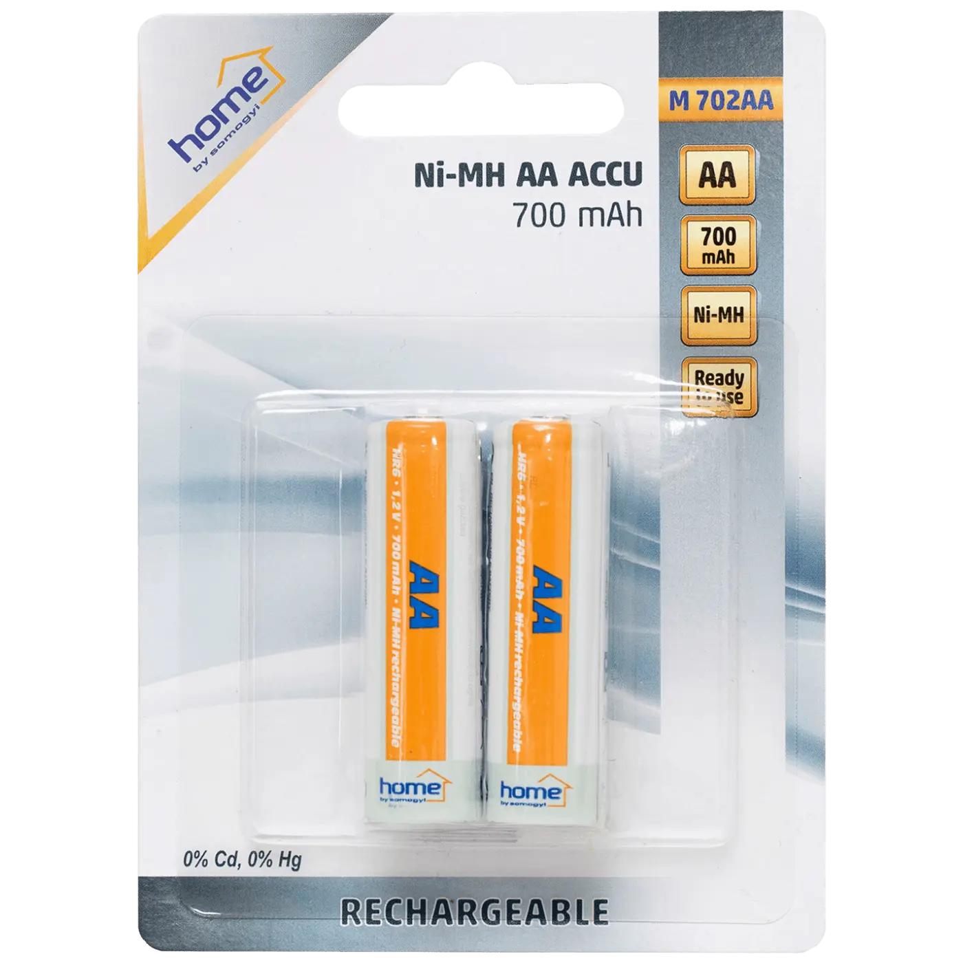 HOME Baterija punjiva AA, 700mAh, NiMh, 2 komada