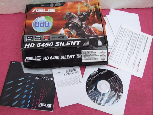 Asus HD 6450 Silent 1GB DDR3 kutija+CD+papiri BEZ grafi