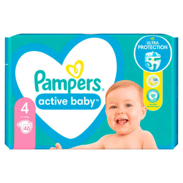 Pampers pelene active baby VPM 4 9-14kg 46kom