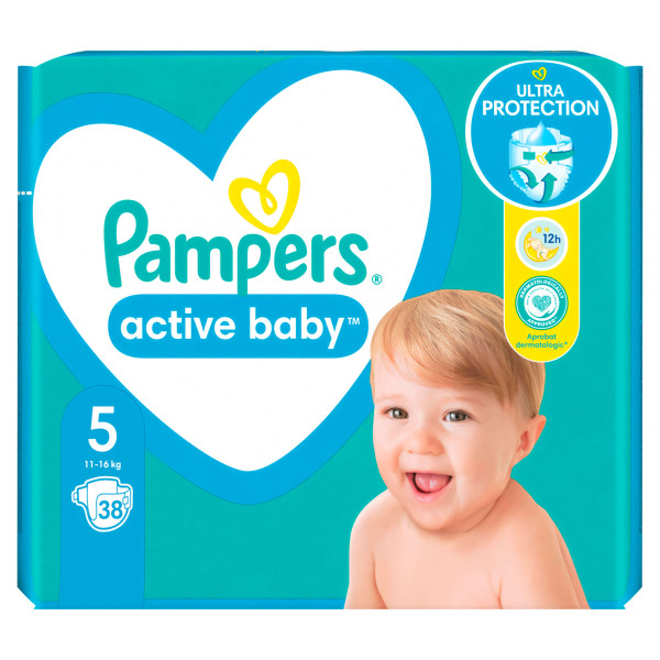 Pampers pelene active baby VPM 5 11-16kg 38kom