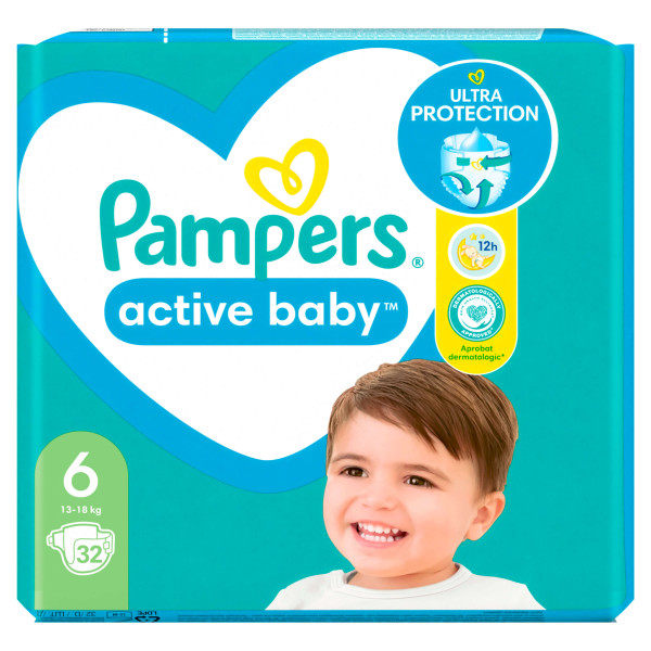 Pampers pelene active baby VPM 6 13-18kg 32kom