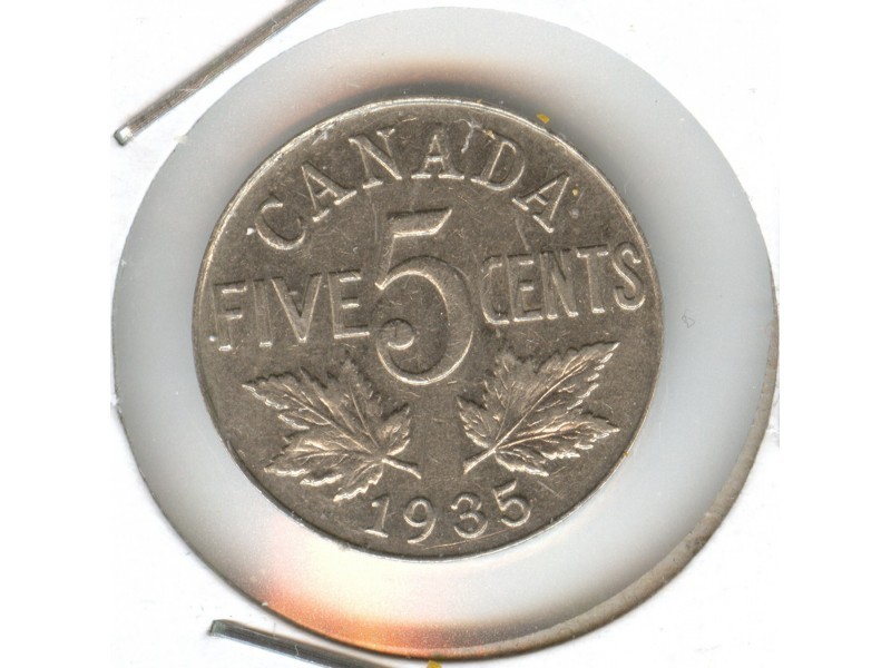 Kanada 5 cents 1935 XF/aUNC