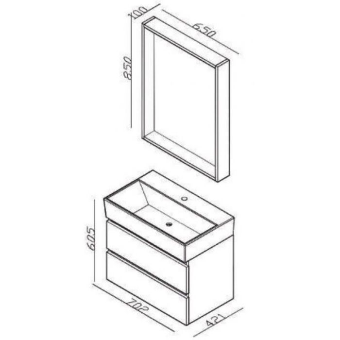 Ogledalo LineArt PLAZA 70cm Legnano LED