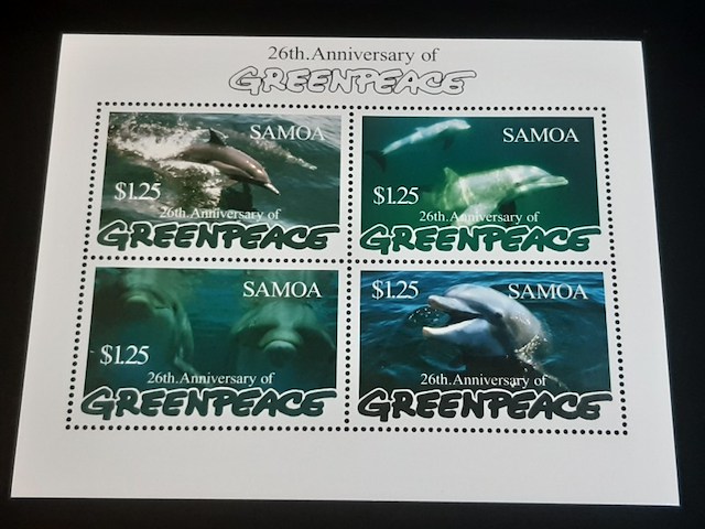 Samoa 1997 Delfini Greenpeace ** serija u tabaku