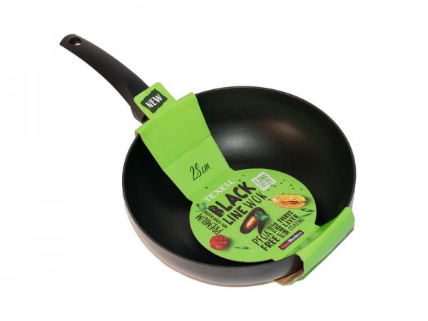 TEXELL Tiganj Black Line wok 28cm TPBL-W28