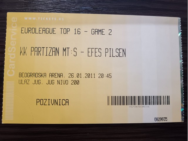 Partizan-Efes Pilsen 26.1.2011