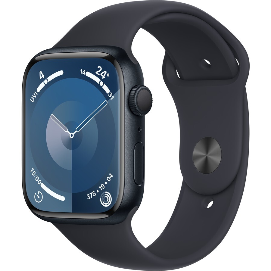 Apple Watch S9 GPS 45mm Midnight (mr9a3se/a), Alu Case w Midnight Sport Band - M/LID: EK000560586