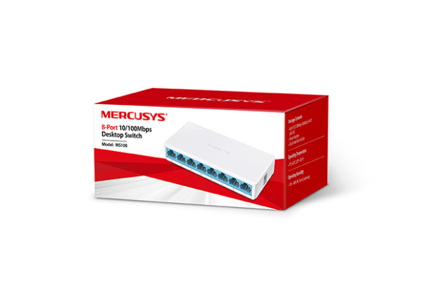 Mercusys MS108 v3, 8-Port 10/100Mbps Desktop Switch