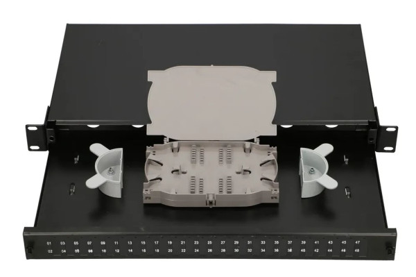 Extralink Patch panel 24 Duplex SC / 48 porta sa kasetom, bez modula, crni