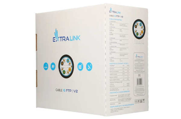 Extralink CAT6 FTP (F/UTP) v2 outdoor cable, kotur 305m