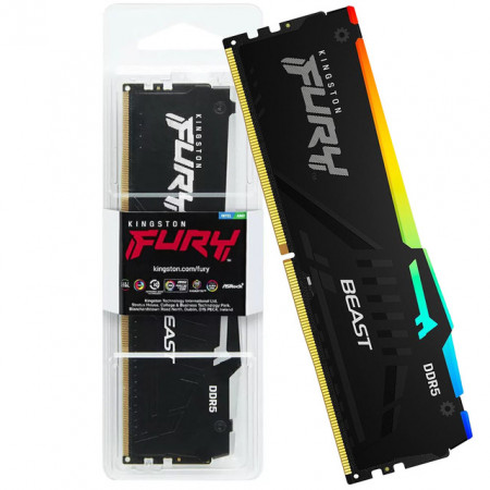 16GB DDR5/5200 KINGSTON Fury Beast KF552C40BBA-16, RGB, black