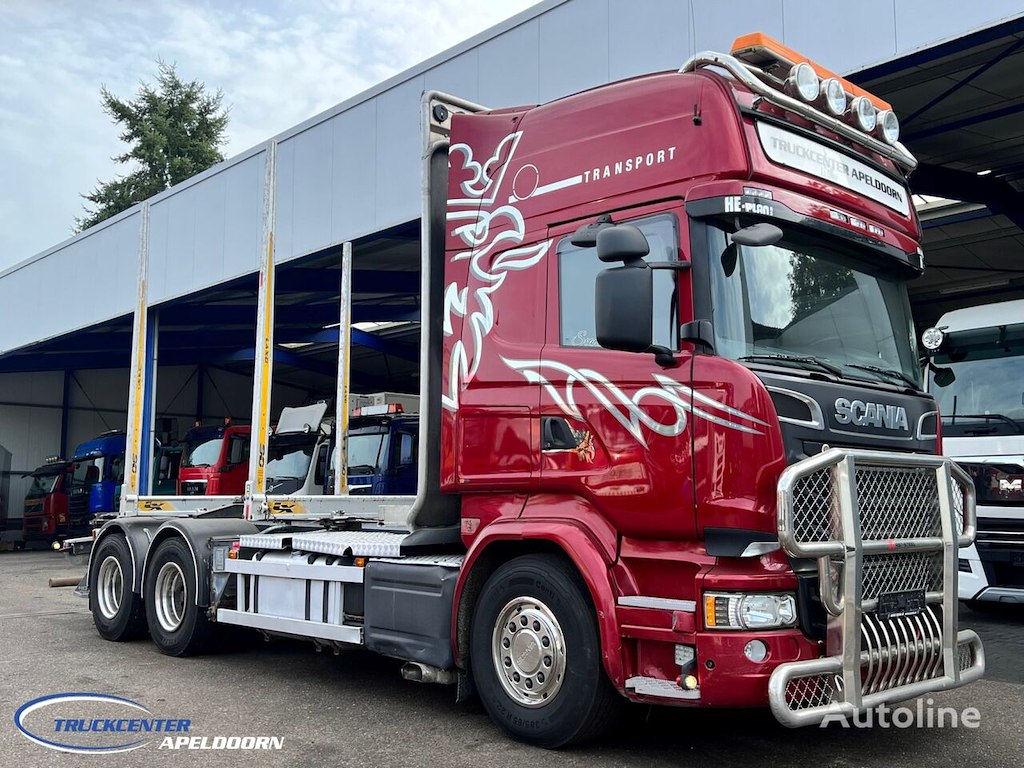 Scania R730 V8 6x4, Euro 6, Retarder, Craneframe, Bullbar kamion za prevoz drva