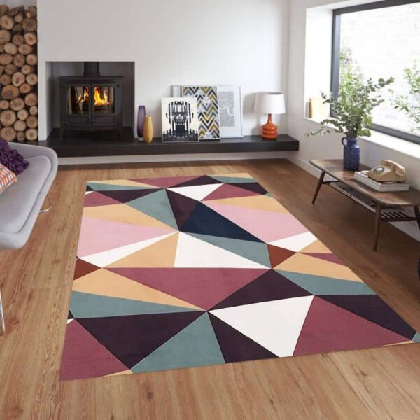 Tepih sa gumenom podlogom 120x180cm – Geometric šareni, TG-1104