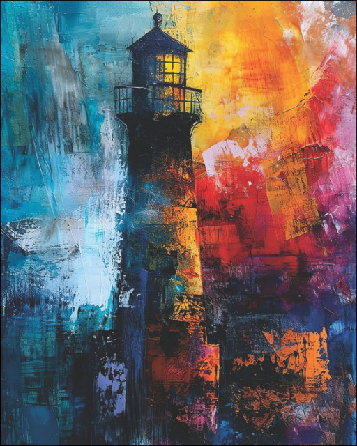 Svetionik, uramljena slika 40x50cm i 50x70cm