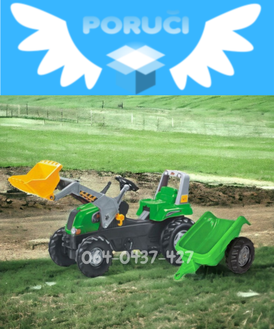 Traktor veliki junior sa kašikom i prikolicom 812202
