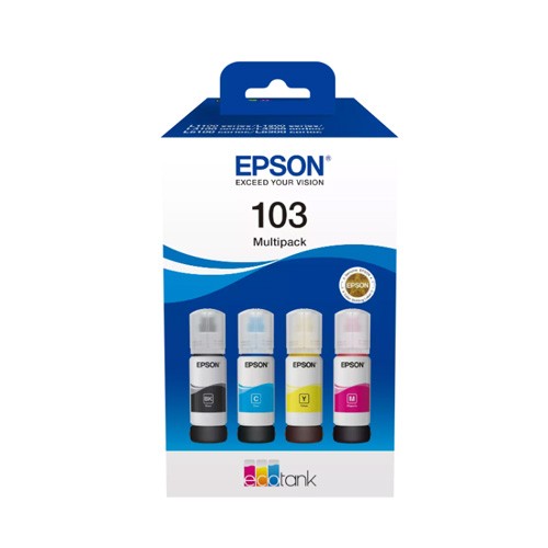 Epson Original Printer Ink/mastilo 103 EcoTank 4-colour Multipack ink bottle | C13T00S64A