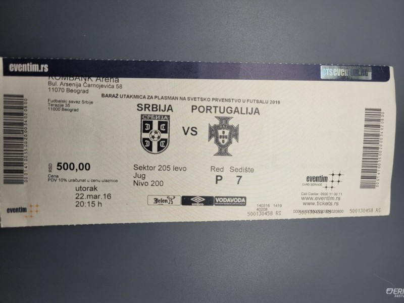 Srbija - Portugalija 22.03.2016.