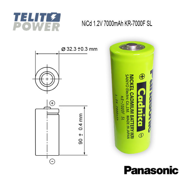 NiCd F 1.2V 7000mAh KR-7000F Panasonic Cadnica
