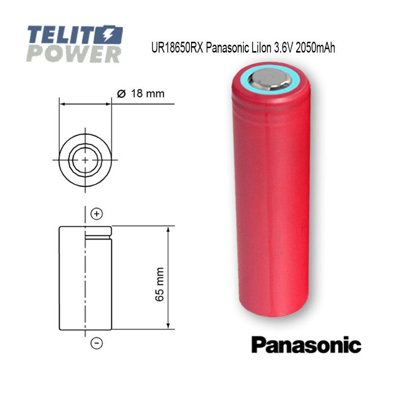 Li-Ion 3.6V 2050mAh UR18650RX Panasonic