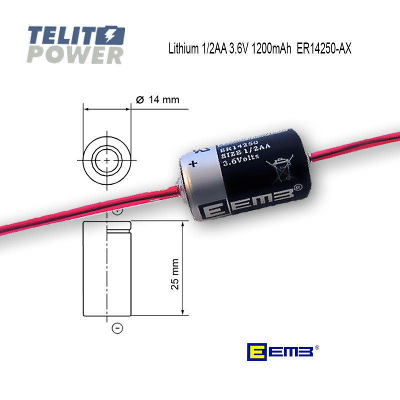 Litijum 1/2AA 3.6V 1200mAh ER14250-AX EEMB