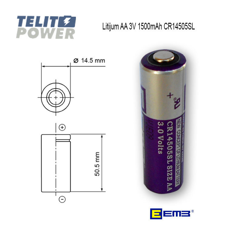 Litijum Li-MnO2 AA 3V 1500mAh CR14505SL EEMB