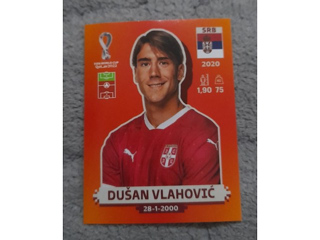 Dušan Vlahović, SRB19, WC Quatar 2022, Panini
