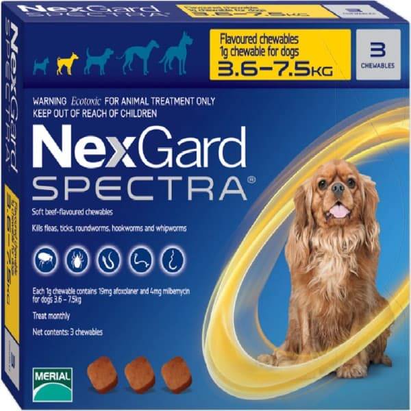 NexGard SPECTRA za pse 3,5-7,5kg - 1 tableta