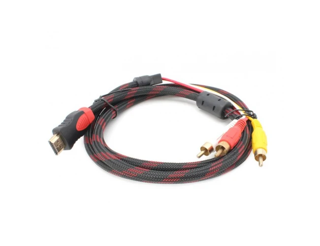 3G (73990) kabl HDMI (muški) na 3 činča (muški) 1.5m crno-crveni