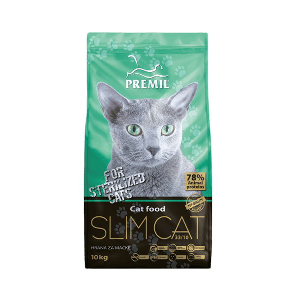 Hrana za sterilisane i kućne mačke 2kg Slim Cat 33/10 Premil Pre0054