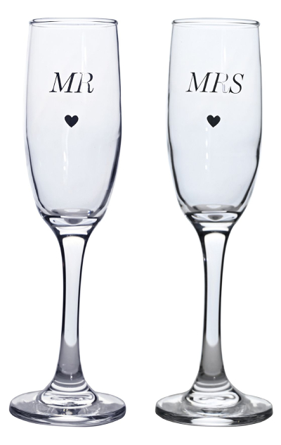 Čaše set 2 Champagne - Amore, Mr and Mrs