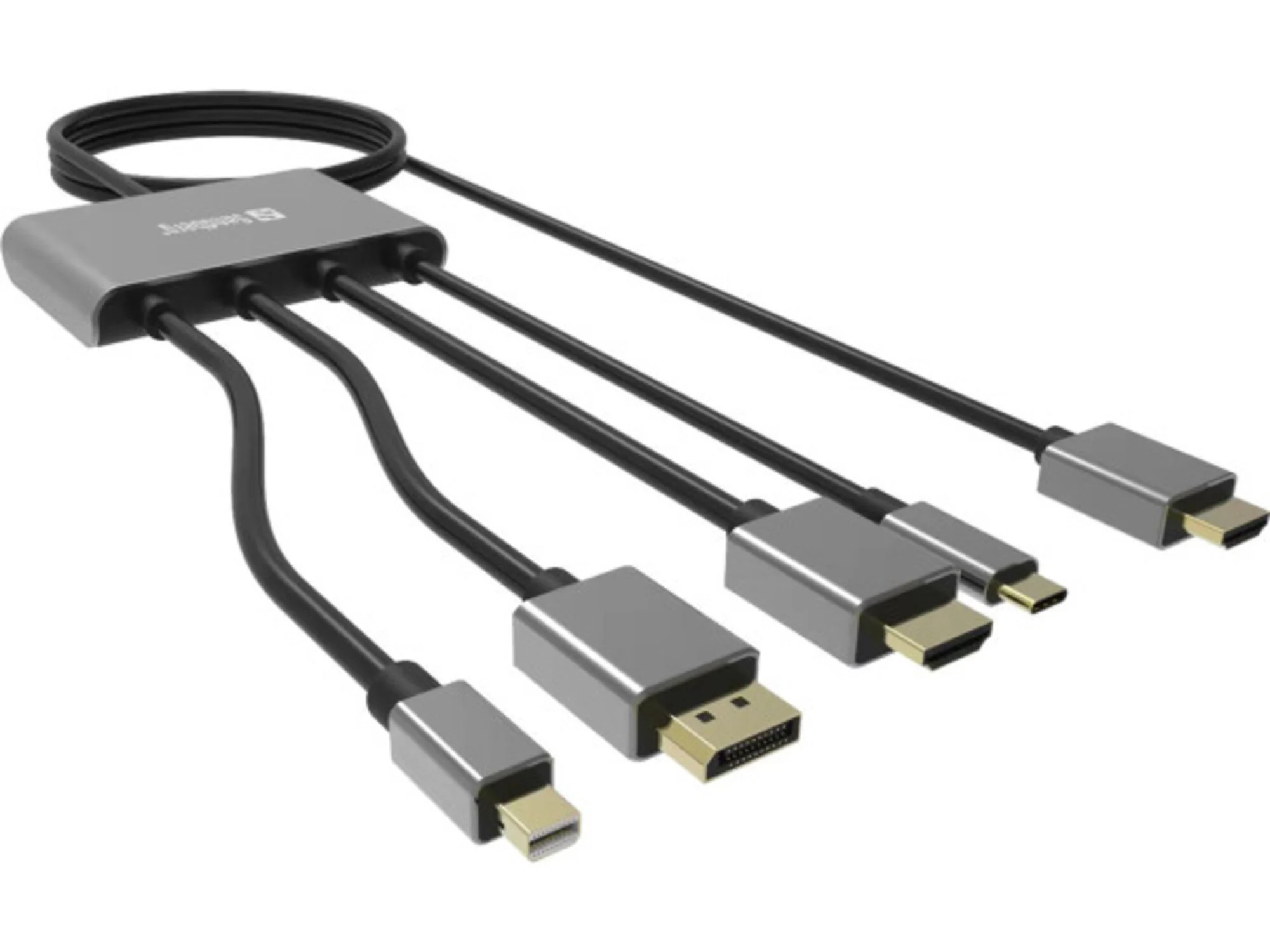Sandberg Kabl-display HUB All-In-One USB C/DP/m DP/HDMI-HDMI 2m 509-21