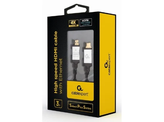 Gembird HDMI kabl, High speed,ethernet support 3D/4K TV Select Plus Series blister 3m CCB-HDMIL-3M