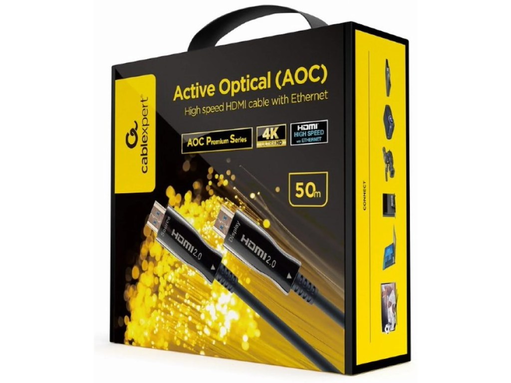 Gembird Active Optical (AOC) High speed HDMI kabl with Ethernet Premium 50m CCBP-HDMI-AOC-50M-02