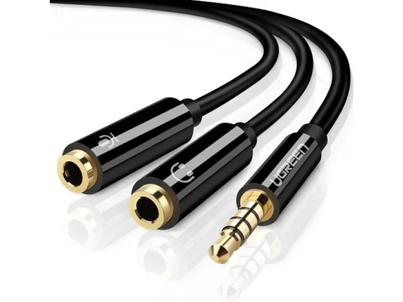 Ugreen Aux kabl M/2F 3.5mm 0.2m AV141