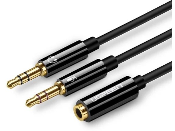 Ugreen Aux kabl F/M2x3.5mm 0.2m AV140