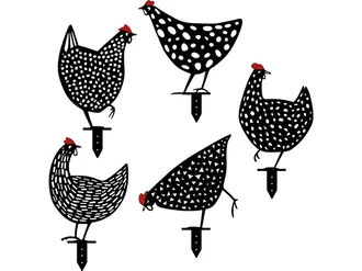 Aberto Design Dekorativni detalj za dvorište set Chickens