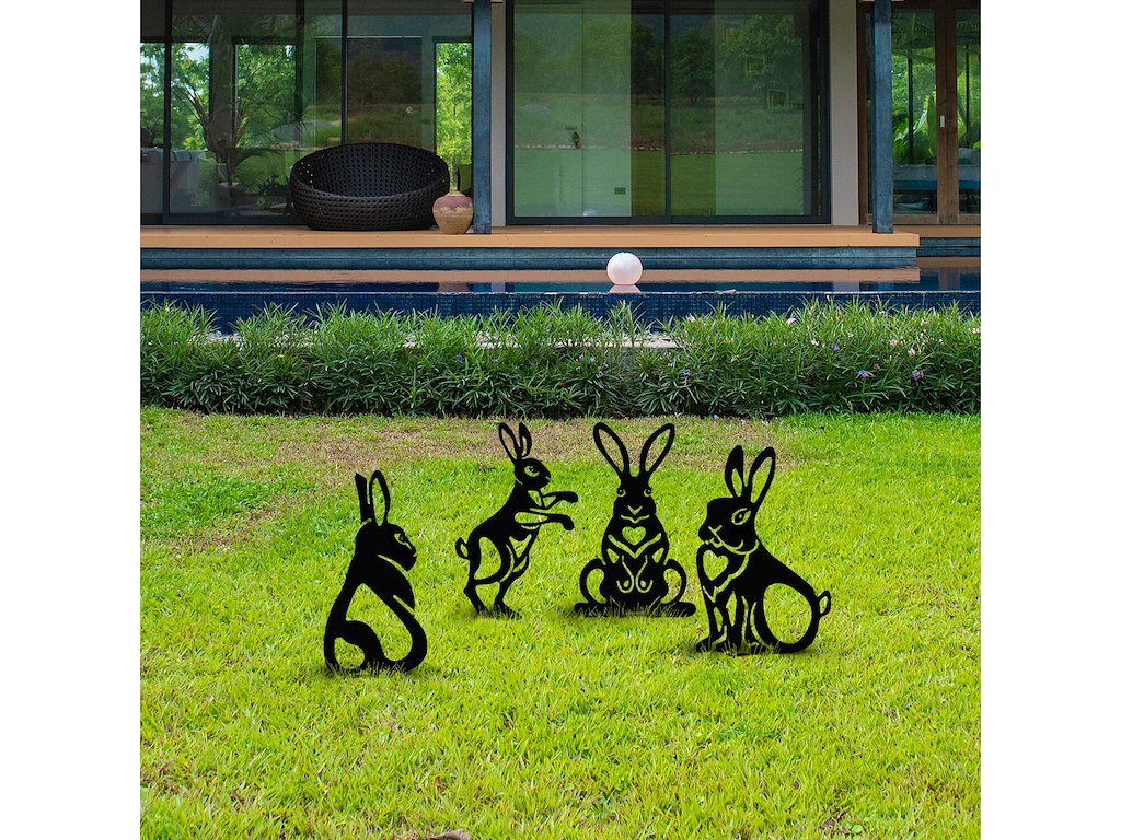 Aberto Design Dekorativni detalj za dvorište set Rabbits