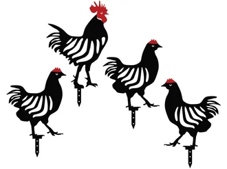 Aberto Design Dekorativni detalj za dvorište set Chicken Family 4